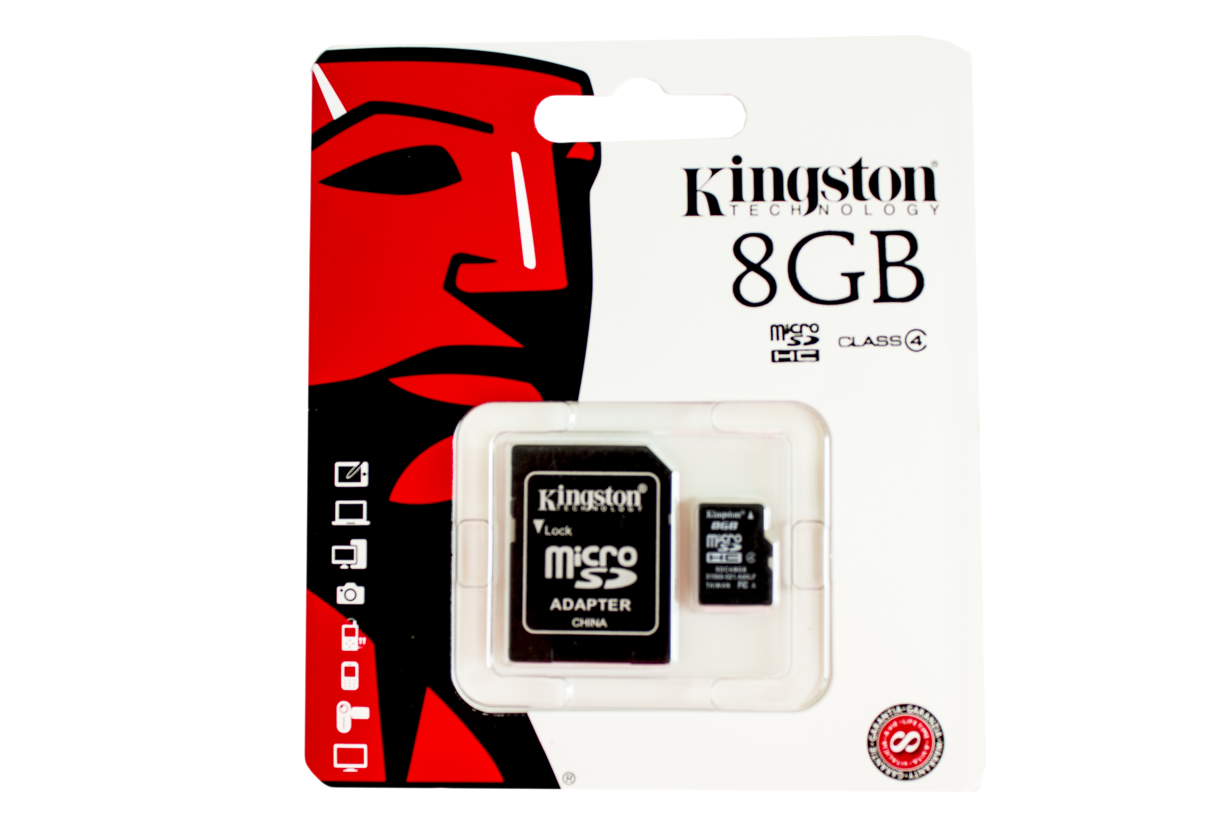 Карта пам’яті Kingston 8GB micro SDHC class4 + SD Adapter (SDC4/8GB ...